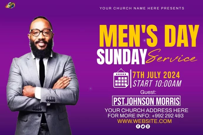 Copy of men's day sunday service | PosterMyWall