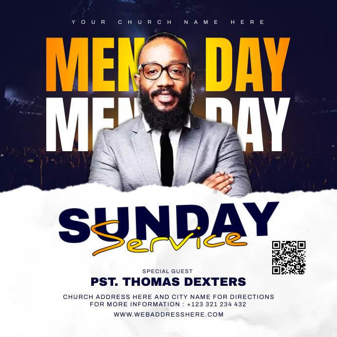 men's day sunday service Template | PosterMyWall