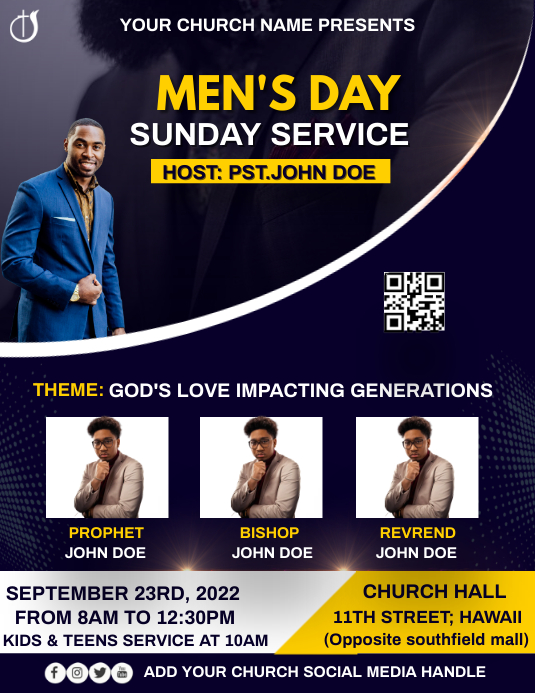 Copy of men's day sunday service | PosterMyWall