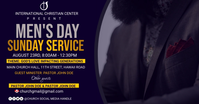 Copy of men's day sunday service | PosterMyWall
