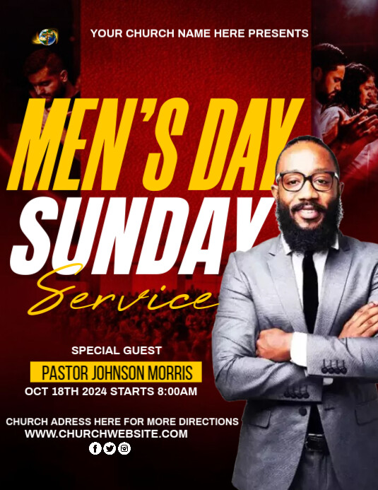 Men's Day Sunday Service Template | PosterMyWall