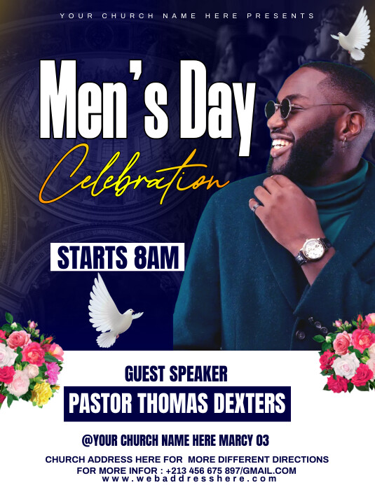 Copy of Men's Day Sunday Service | PosterMyWall