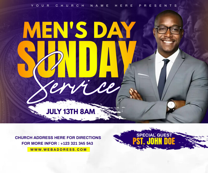 Copy of men's day sunday service | PosterMyWall