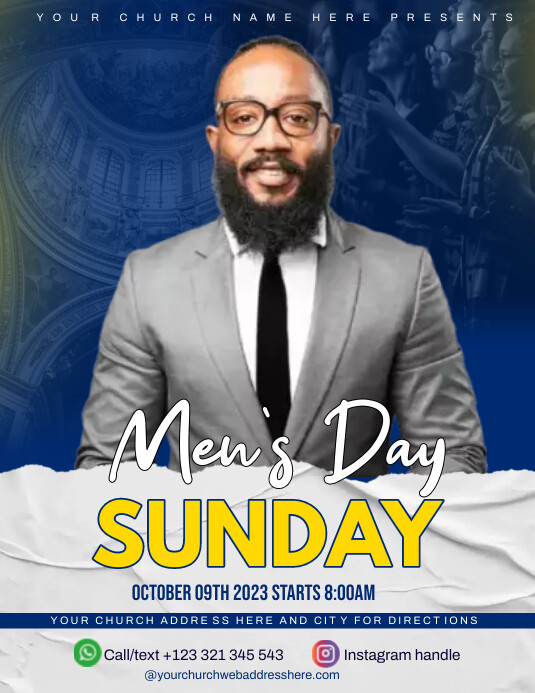 Copy of Men's Day Sunday service | PosterMyWall