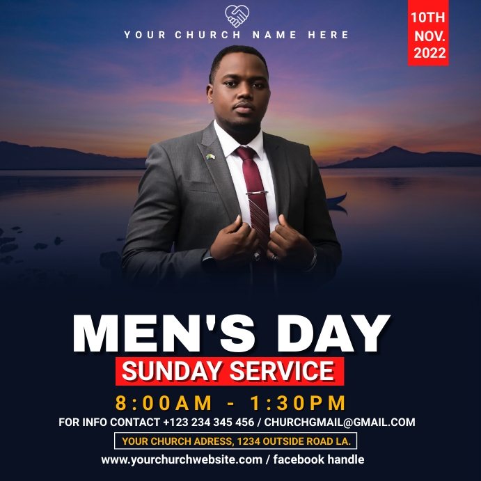 men's day sunday service Template | PosterMyWall