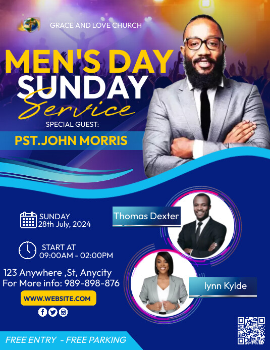 Copy of men's day sunday service | PosterMyWall