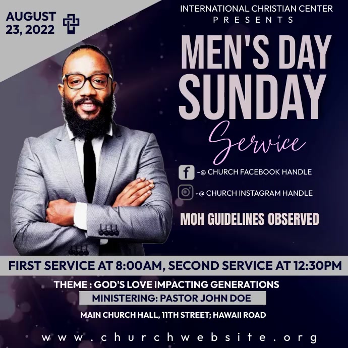 men's day sunday service Template | PosterMyWall