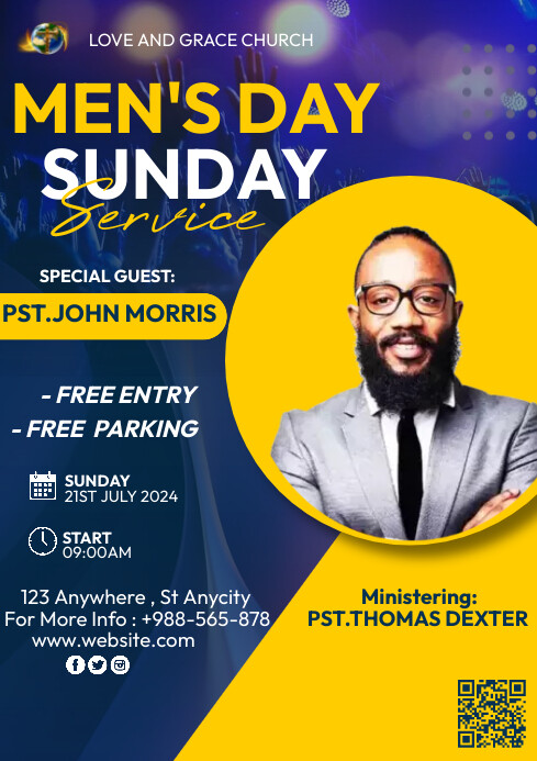 Copy of men's day sunday service | PosterMyWall