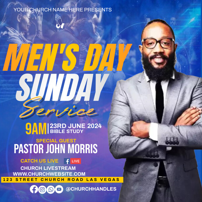 Copy of men's day sunday service | PosterMyWall