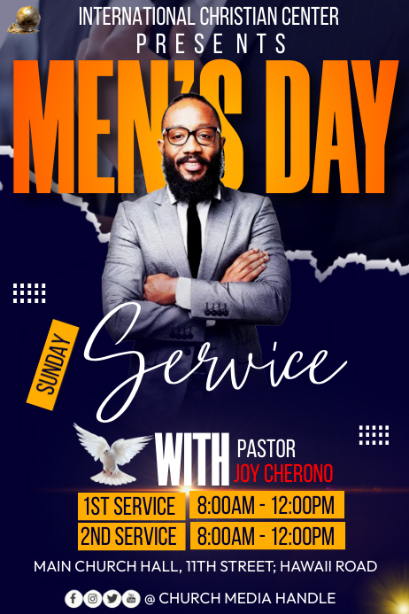 Copy of men's day sunday service | PosterMyWall