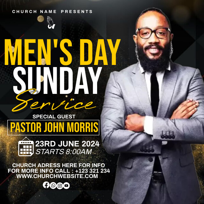 Copy of men's day sunday service | PosterMyWall
