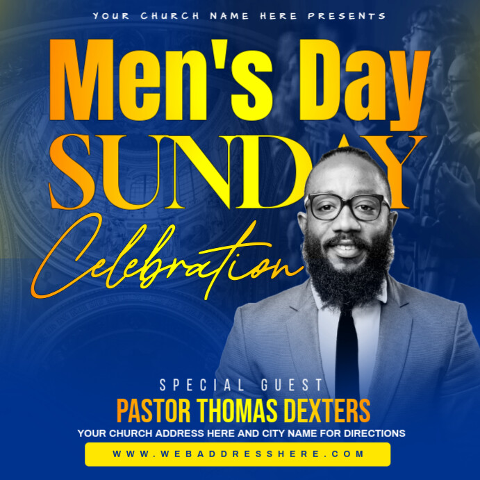 Men's day Sunday service flyer Template | PosterMyWall