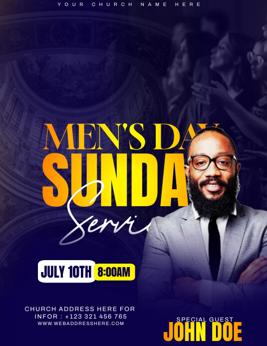 Copy of men's day sunday service poster | PosterMyWall