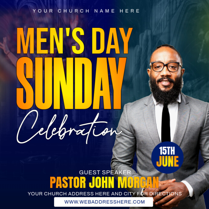 Copy of Men's day Sunday service poster | PosterMyWall
