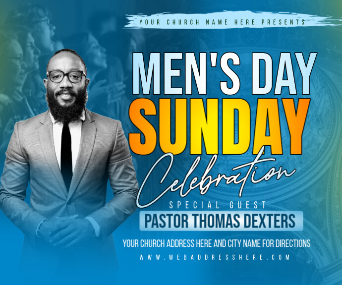Men's day Sunday service poster Template | PosterMyWall