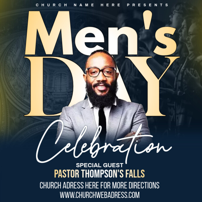 Men's day Sunday service poster Template | PosterMyWall