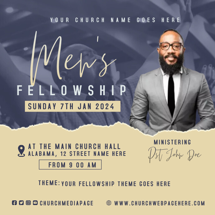 Men's Fellowship Template | PosterMyWall