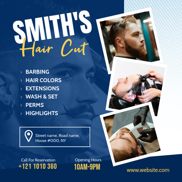 Men's Hair Salon Ad Template | PosterMyWall