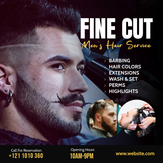Men's Hair Salon Ad Template | PosterMyWall