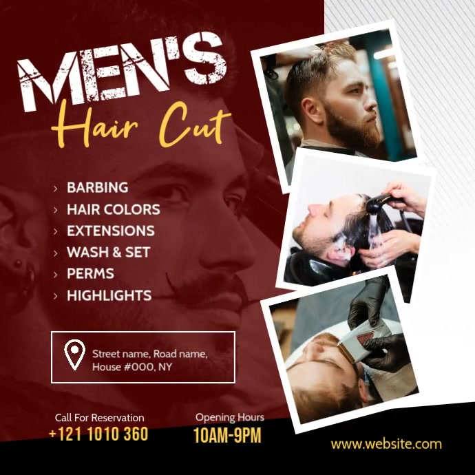 Men's Hair Salon Ad Template | PosterMyWall