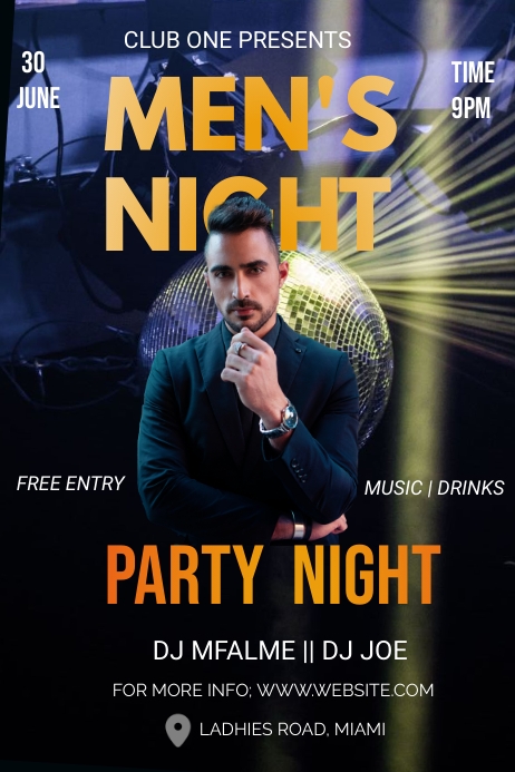 men's party Template | PosterMyWall
