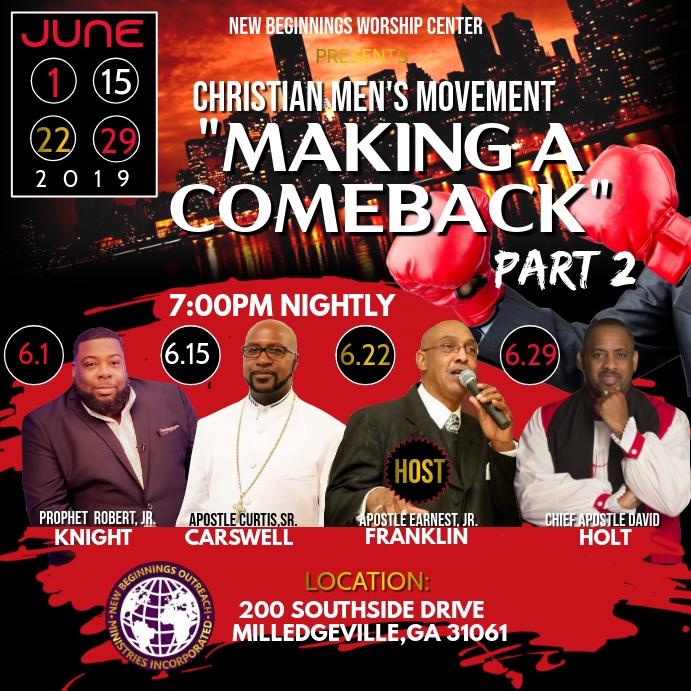 men's revival Template | PosterMyWall