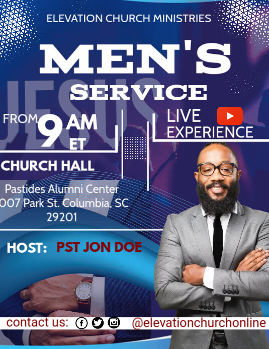 MEN'S SERVICE (1) Template | PosterMyWall