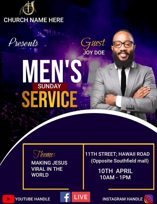 Copy of men's service | PosterMyWall