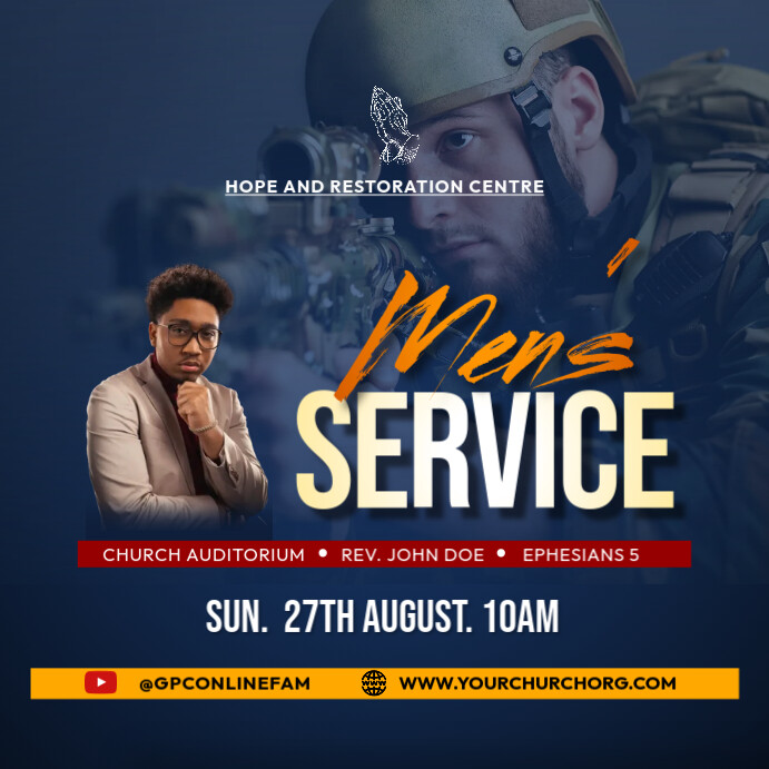 Copy of Men's service | PosterMyWall
