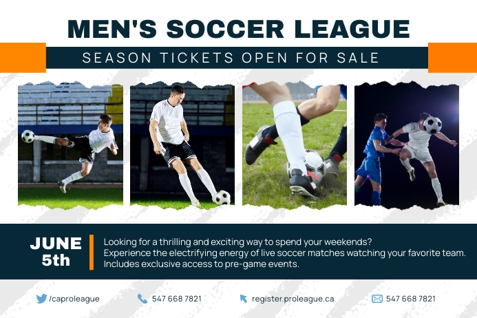 Men's Soccer league collage Template | PosterMyWall