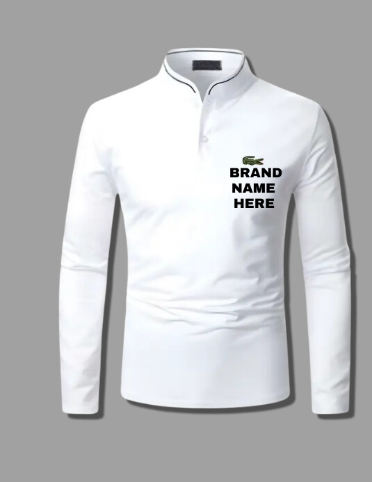 Copy of Men's Solid Color Stand-Up Collar Casual Spor | PosterMyWall