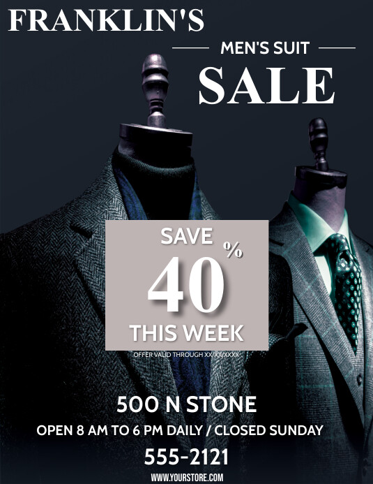 MEN'S SUIT SALE Template | PosterMyWall