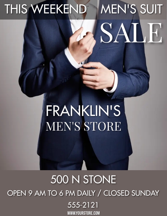MEN'S SUIT SALE Template | PosterMyWall