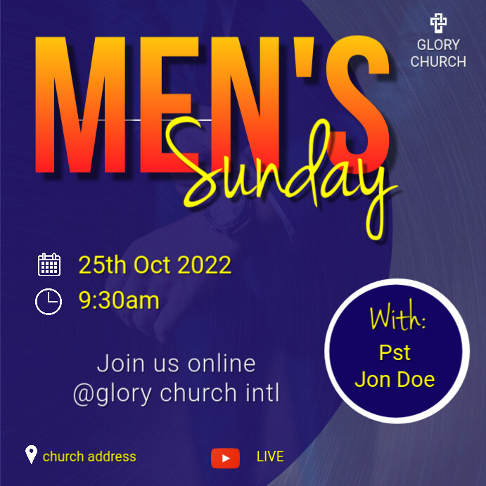 MEN'S SUNDAY (1) Template | PosterMyWall