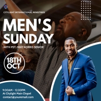 men's sunday church service flyer template | PosterMyWall