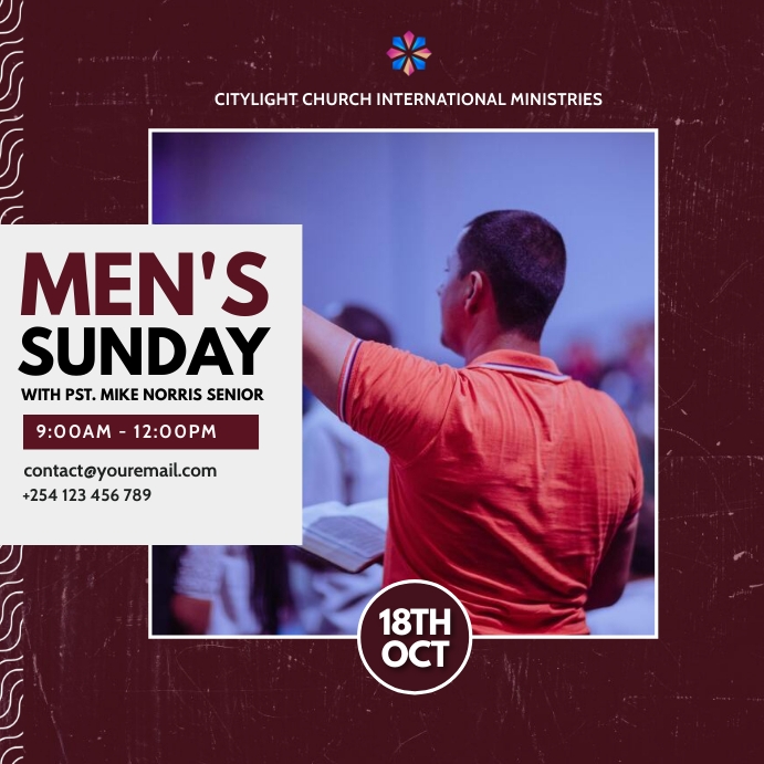 men's sunday church service flyer template | PosterMyWall