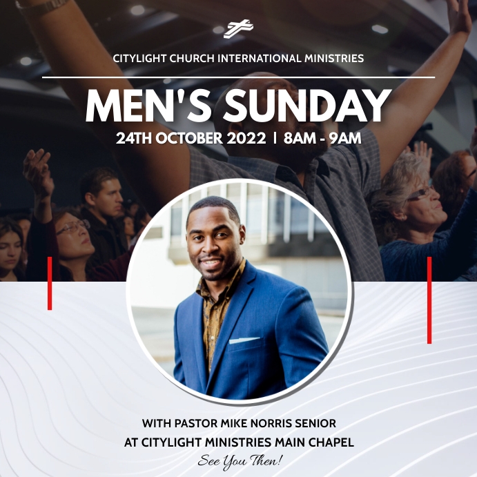 men's sunday church service flyer template | PosterMyWall