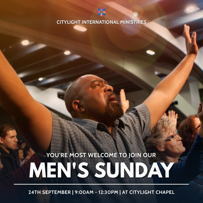 men's sunday church service flyer template | PosterMyWall