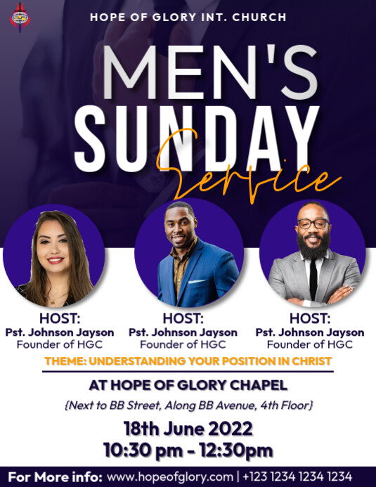 Men's Sunday Template | PosterMyWall