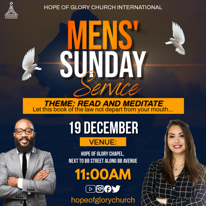 Men's Sunday Template | PosterMyWall