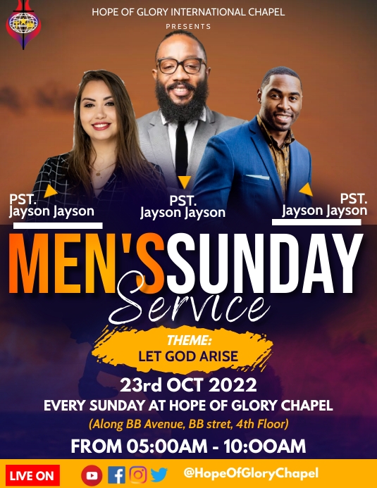 Men's Sunday Template | PosterMyWall
