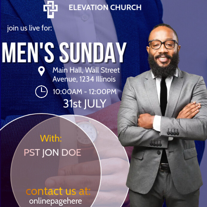 MEN'S SUNDAY Template | PosterMyWall