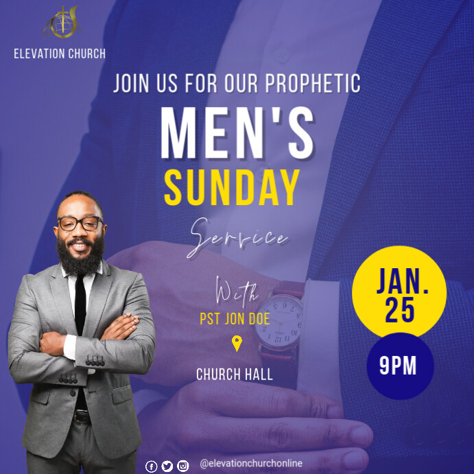 men's Sunday Template | PosterMyWall