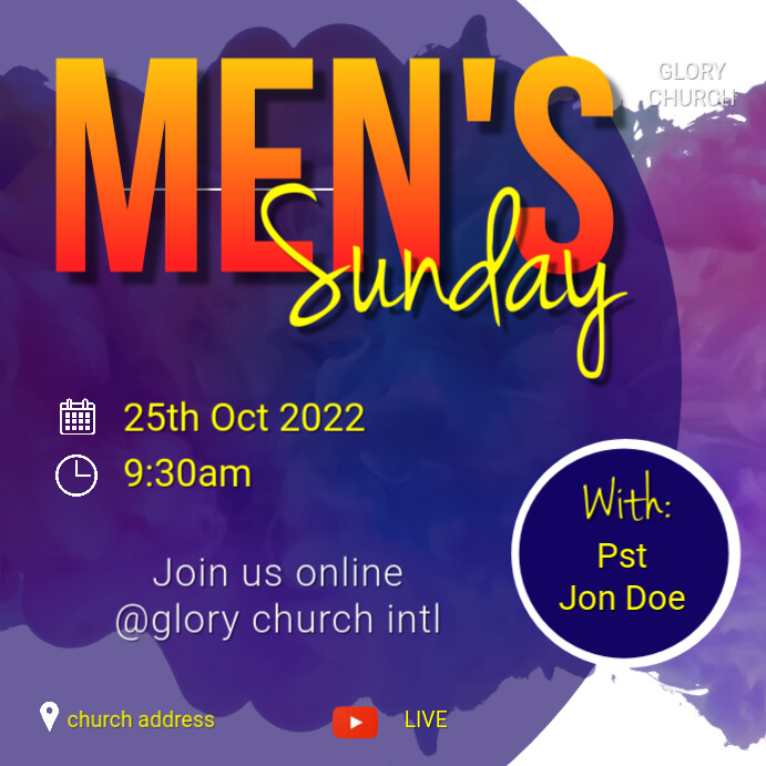 MEN'S SUNDAY Template | PosterMyWall