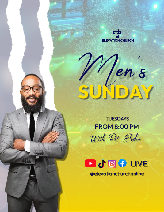 men's Sunday Template | PosterMyWall
