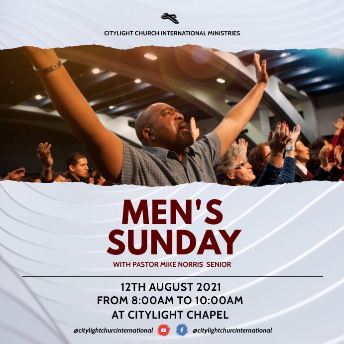 Plantilla de men's sunday flyer template | PosterMyWall