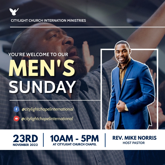 men's sunday flyer template | PosterMyWall