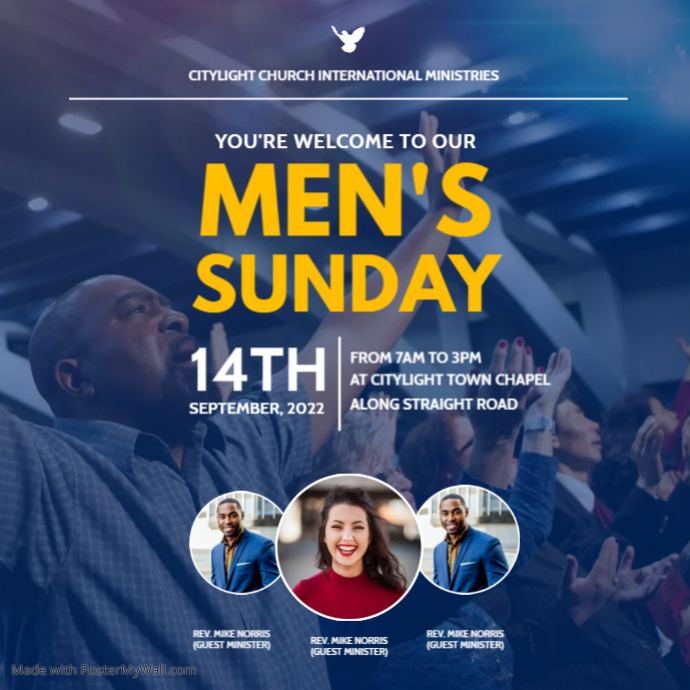 men's sunday flyer template | PosterMyWall