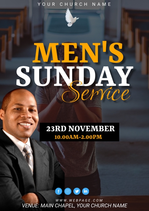 Men's Sunday poster design Template | PosterMyWall
