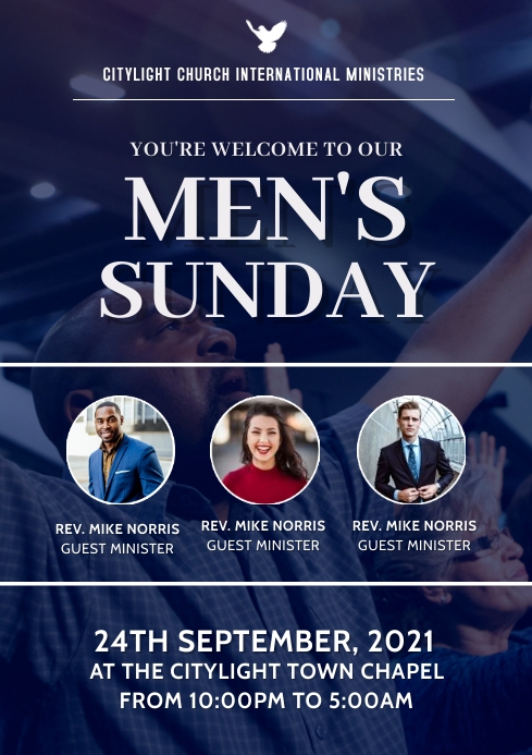 men's sunday poster design Template | PosterMyWall